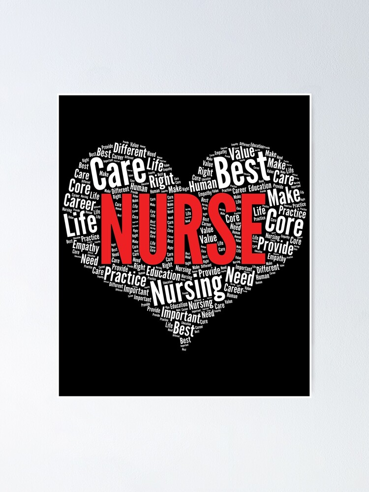 "Nurse Heart Shape Word Cloud RN Nursing product" Poster for Sale by theodoros20 | Redbubble