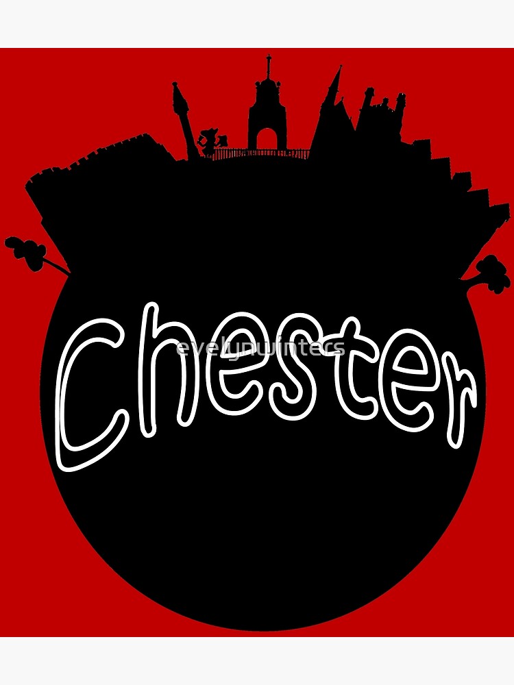 "Chester landscape black logo" Art Print by evelynwinters | Redbubble