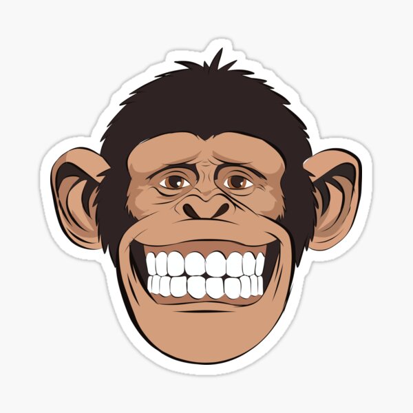 "Monkey Face" Sticker for Sale by ArteriaCult | Redbubble