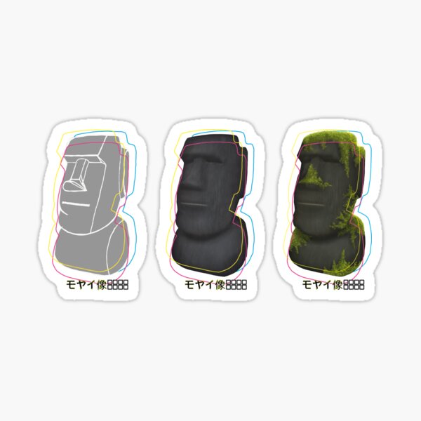"MOAI ver.Overlay lines" Sticker for Sale by BubeBube | Redbubble