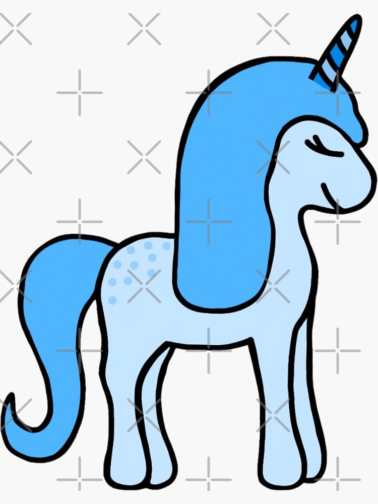 "Minimalistic Super Cute And Happy Light Blue Baby Unicorn " Sticker ...