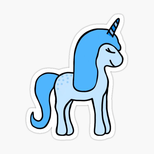 "Minimalistic Super Cute And Happy Light Blue Baby Unicorn " Sticker ...