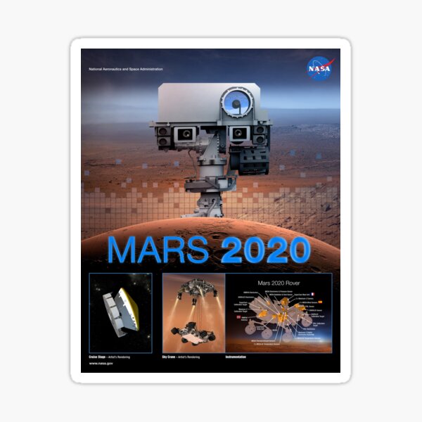 "NASA Mars 2020 mission overview poster" Sticker by SolidEarthArt ...
