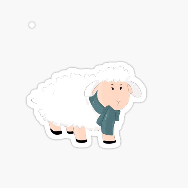 "Little white sheep " Sticker for Sale by Kreajuut | Redbubble