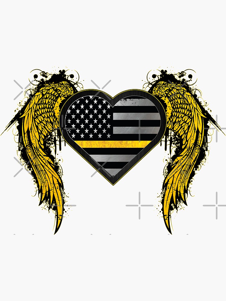 "911 Dispatcher Heart with Angel Wings" Sticker for Sale by artistwill ...