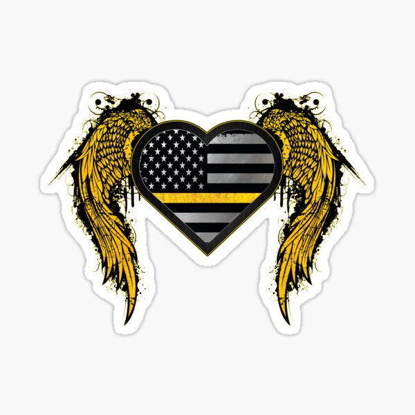 "911 Dispatcher Heart with Angel Wings" Sticker for Sale by artistwill ...