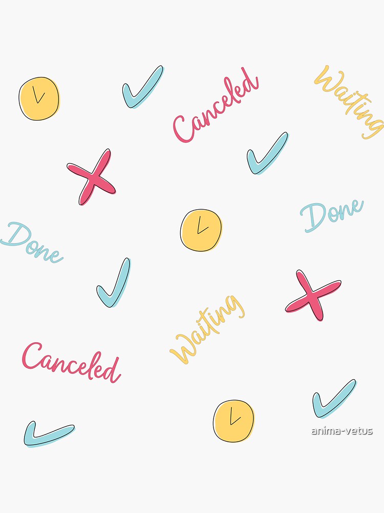 "Task Tracking Icons" Sticker for Sale by anima-vetus | Redbubble