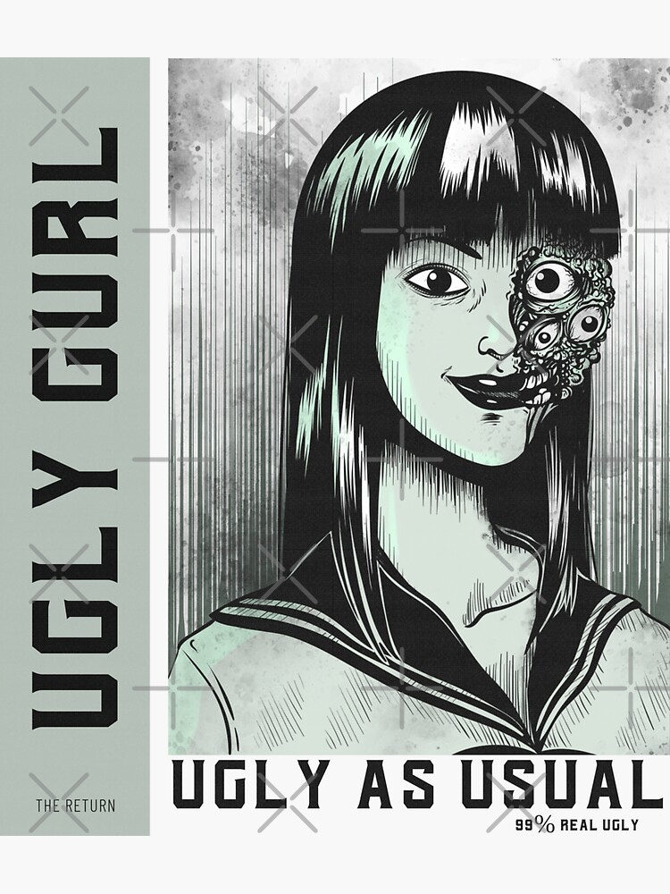 "Ugly Gurl zombie girl Halloween monster with cross" Sticker by emm-j ...