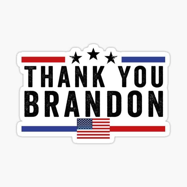 "Thank You Brandon With USA Flag" Sticker for Sale by aminedr98 | Redbubble