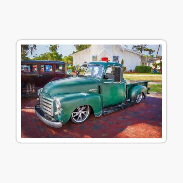 "1950 GMC 5 window C150 Rat Rod Pick Up Truck" Sticker for Sale by ...