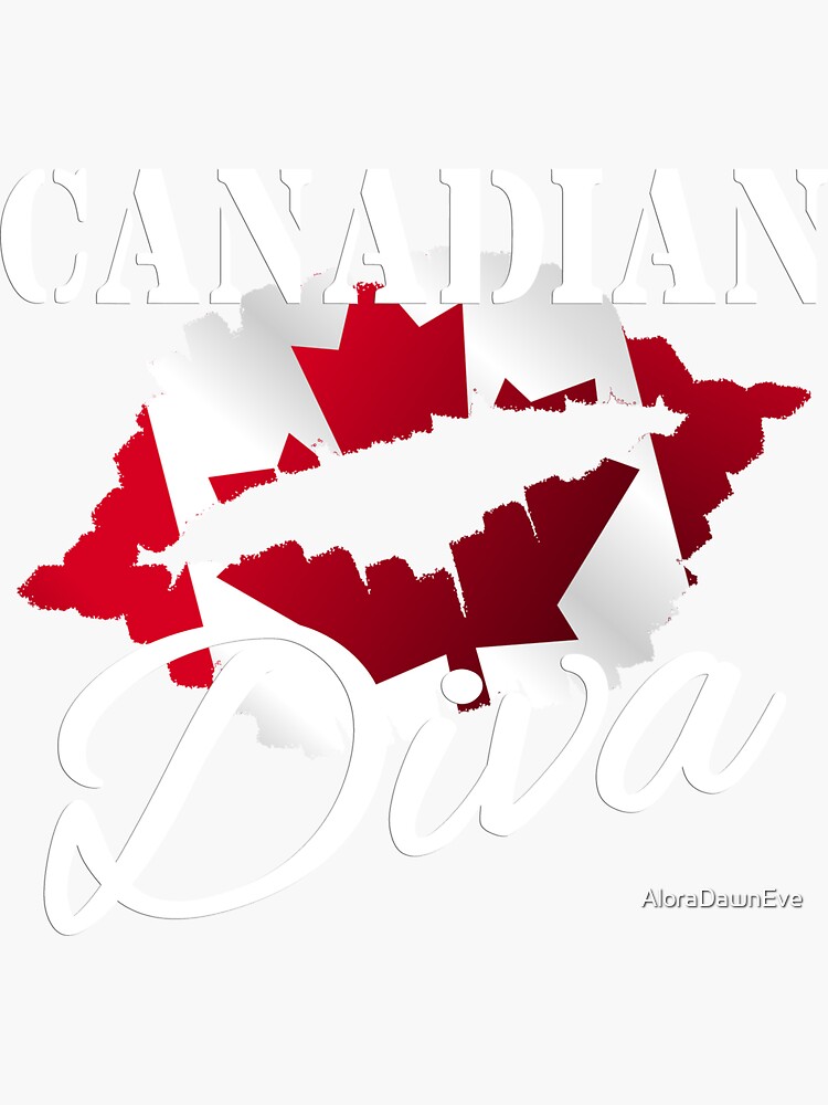 "Canadian Diva, Patriotic Lips" Sticker for Sale by AloraDawnEve ...