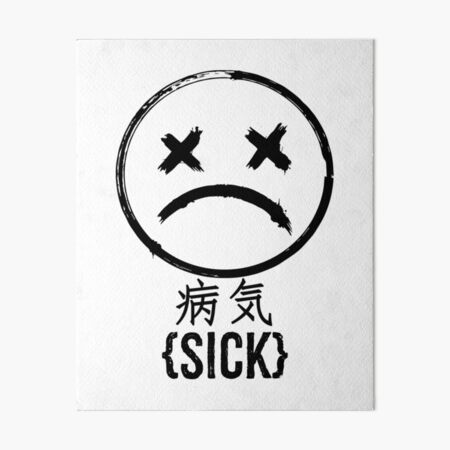 "Punk Goth Sick Face. Aesthetic Soft Grunge Japanese Sad Face design ...