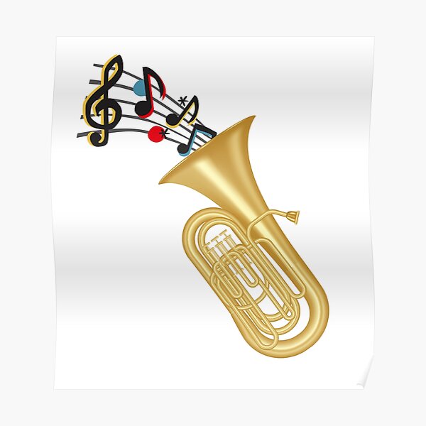"Tuba notes" Poster for Sale by DNPrints | Redbubble