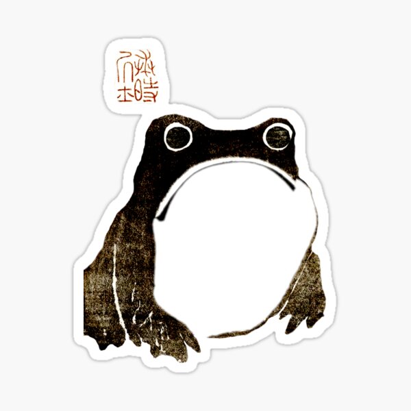 "Grumpy Portly Japanese Frog Toad" Sticker for Sale by TheWitchsWolf | Redbubble