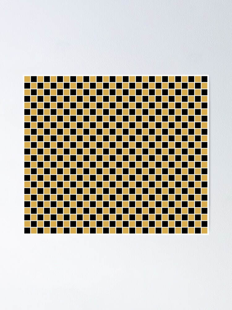 "Nashville, TN - black, gold, and white checkered pattern" Poster for ...