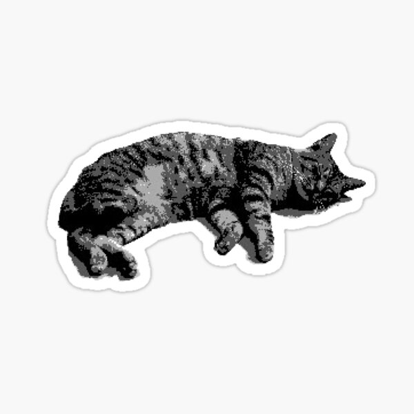 "sleeping cat" Sticker for Sale by game-of-pixels | Redbubble