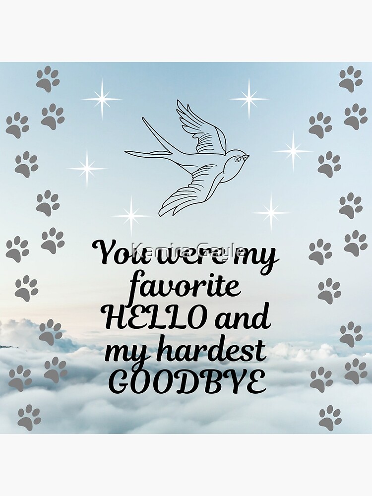"Pet grief heavenly clouds Hello Goodbye Remembrance Bird" Art Print by ...
