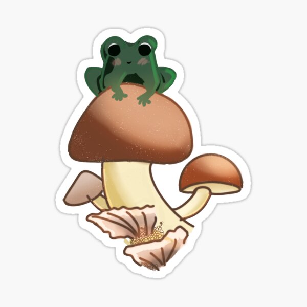 Mushroom Frog Sticker By Doodlesbyrayne Redbubble