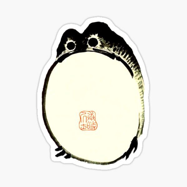 "Meh Portly Japanese Frog Toad" Sticker for Sale by TheWitchsWolf ...