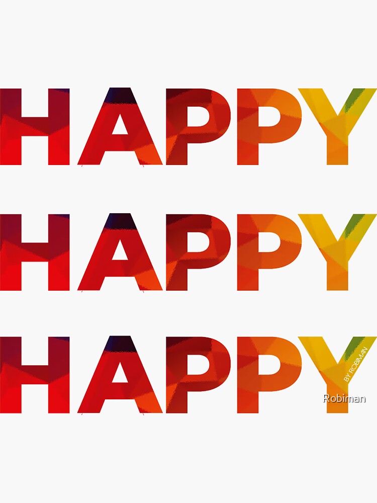 "Happy text sticker, Happy text Sticker packs" Sticker by Robiman ...