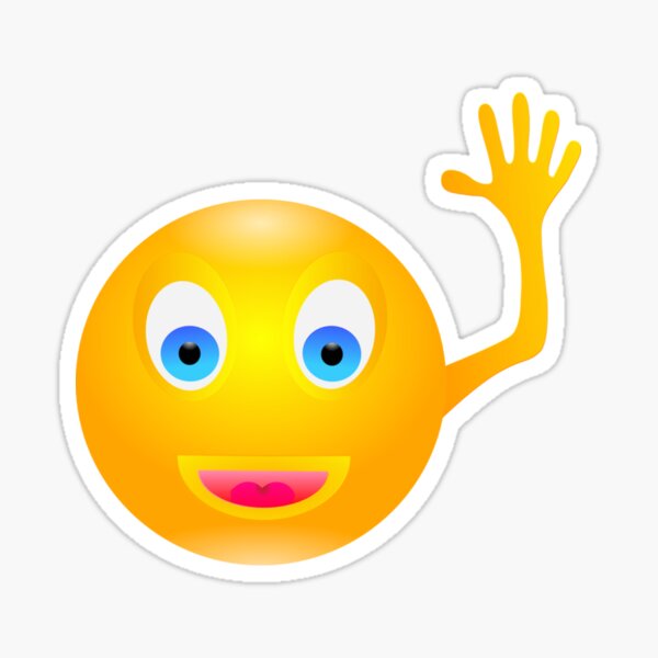 "Hi emoticon " Sticker for Sale by hima-aboelnaga | Redbubble