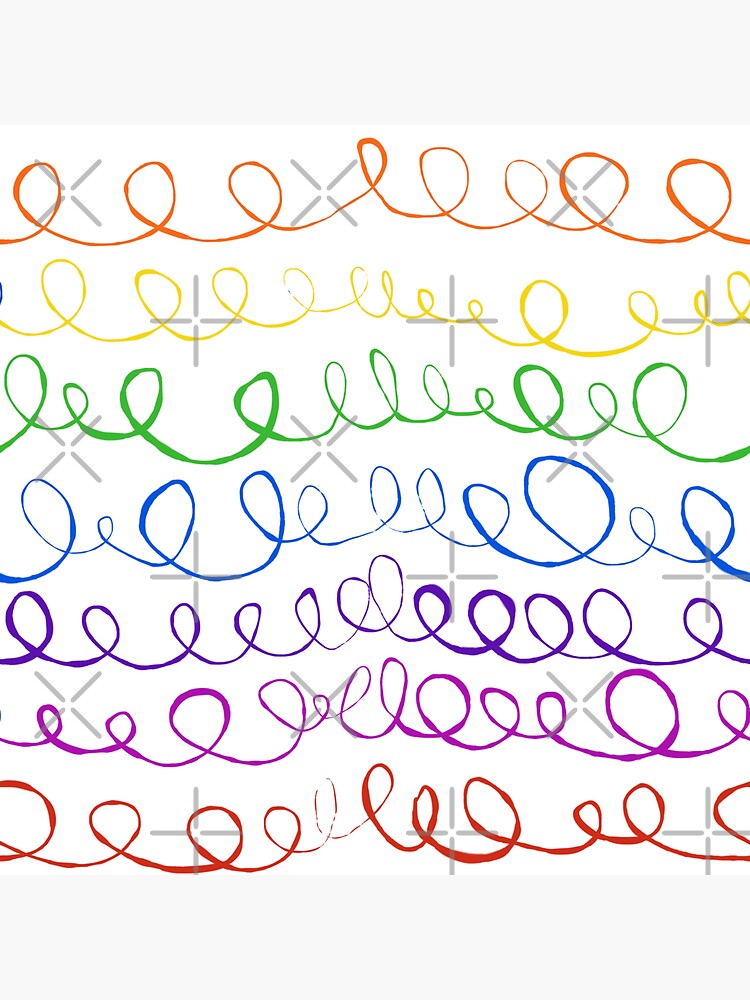 "Rainbow Scribble Loops Pattern" Sticker for Sale by wordznart | Redbubble