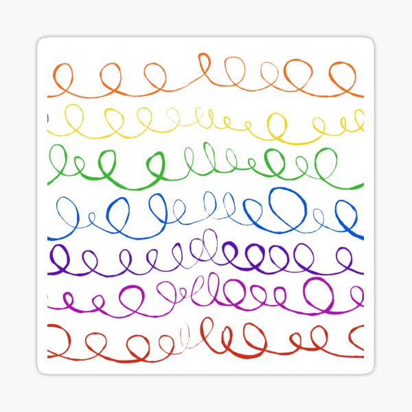 "Rainbow Scribble Loops Pattern" Sticker for Sale by wordznart | Redbubble