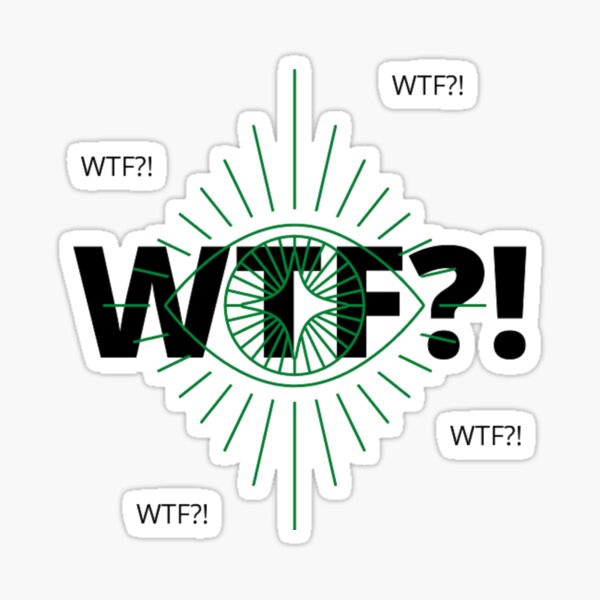 "WTF?!" Sticker by Moderna31 | Redbubble