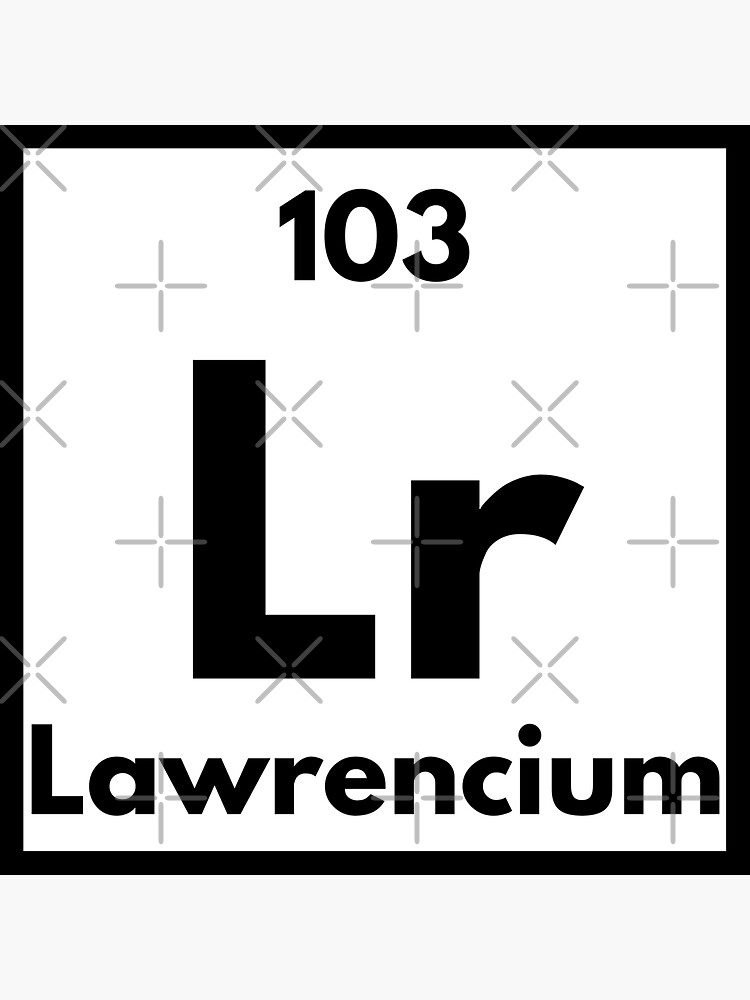 Pegatina «Número de elemento 103 de la tabla periódica Lr Lawrencium ...