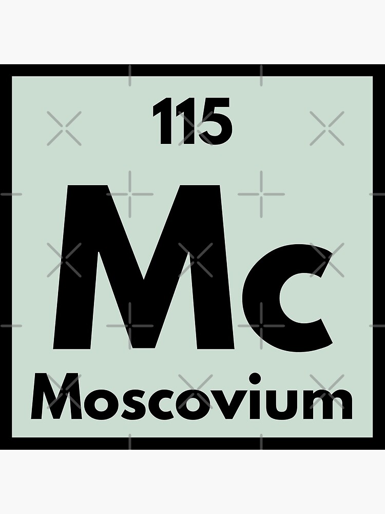Poster « Numéro d'élément du tableau périodique 115 Mc Moscovium », par ...