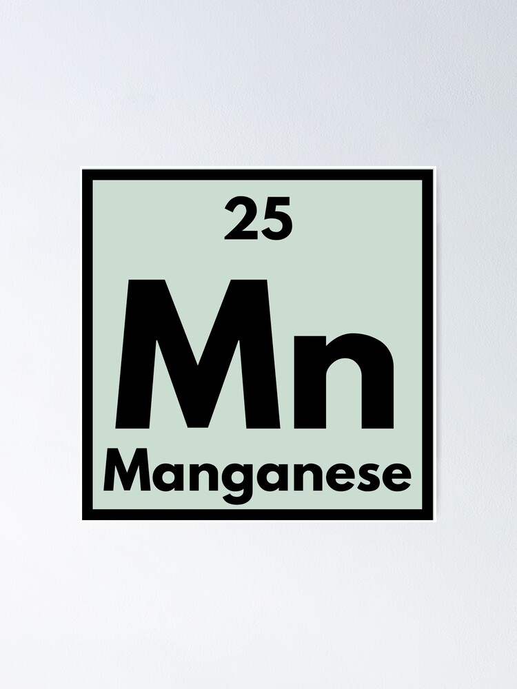 "Periodic Table element number 25 Mn Manganese" Poster by PeriodicBliss ...
