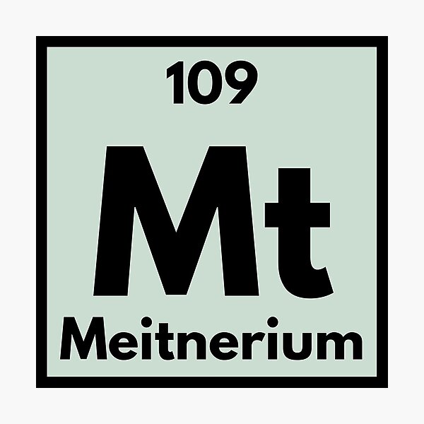Lámina fotográfica «Número de elemento de la tabla periódica 109 Mt ...