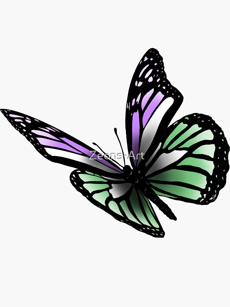 "Subtle Genderqueer Pride Butterfly" Sticker for Sale by Zeons-Art ...
