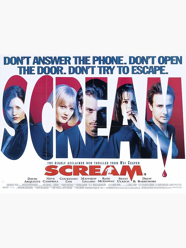 "Scream (1996) Movie Poster Design 2" Sticker for Sale by andyrewth ...