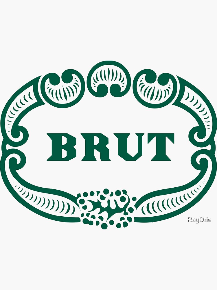 Pegatina «Brut by Fabergé Vintage Retro Logo» de RayOtis | Redbubble