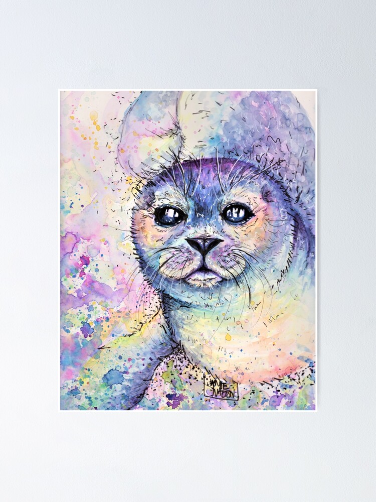 "Rainbow Seal" Poster for Sale by Jamiewaltonarts | Redbubble