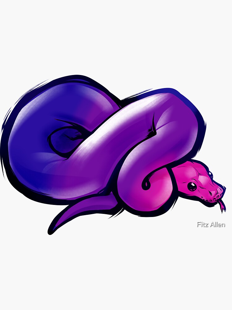 "bisexual pride python" Sticker for Sale by thelittlestfitz | Redbubble