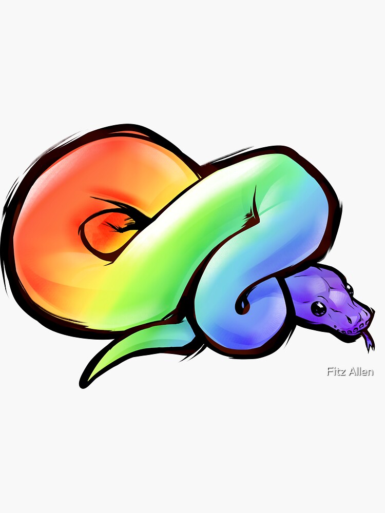 "gay pride python" Sticker for Sale by thelittlestfitz | Redbubble