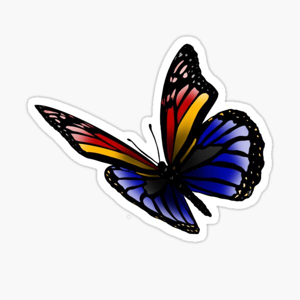 "Subtle Polyamorous Pride Butterfly" Sticker for Sale by Zeons-Art | Redbubble