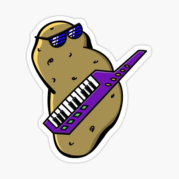 "Keytar Potato" Sticker for Sale by Rolling-Russet | Redbubble