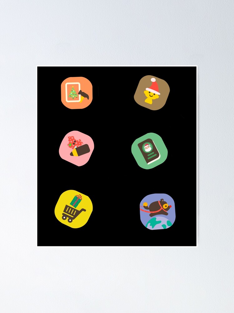 "Cute ACNH Christmas Nook Phone Icons" Poster by NevilleNoFriend ...