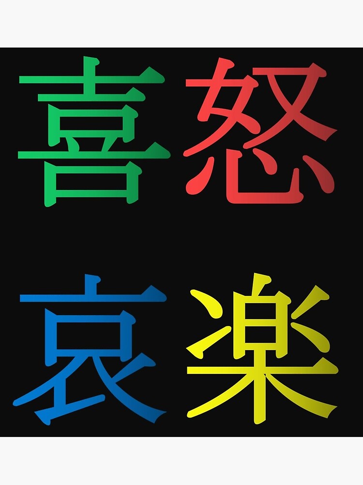 "Kanji Character, Chinese Character, Joy, Anger, Sadness, Fun" Poster ...