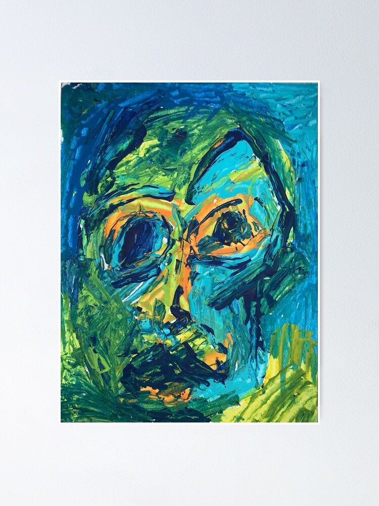 "Skeptical Abstract Face- Painting" Poster by aubrejuanart | Redbubble