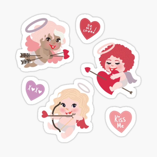 "Valentines Day Cupids" Sticker by SquinkCreative | Redbubble