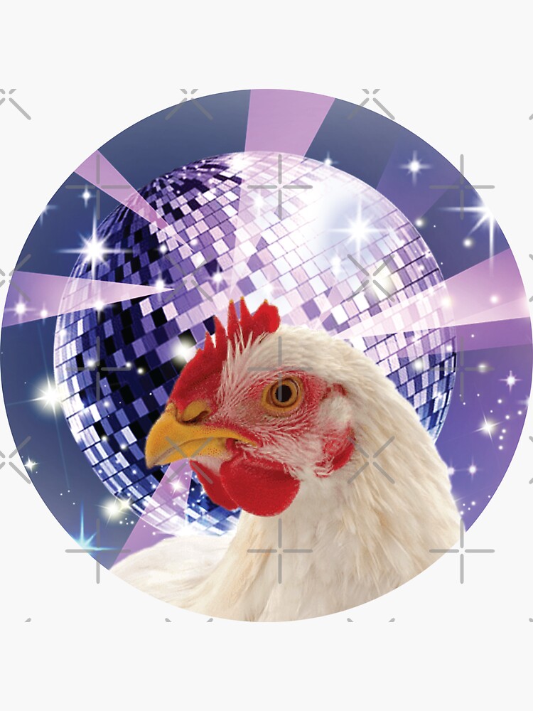 "Disco chicken - retro vintage funny " Sticker for Sale by miralinn ...