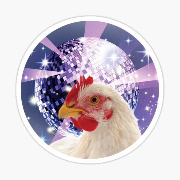"Disco chicken - retro vintage funny " Sticker for Sale by miralinn ...