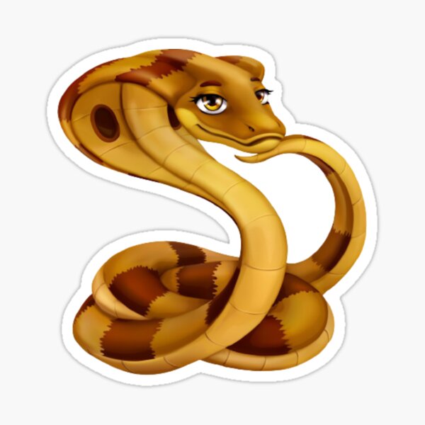 "Cartoon cobra snake" Sticker by LastUnicorn-13 | Redbubble