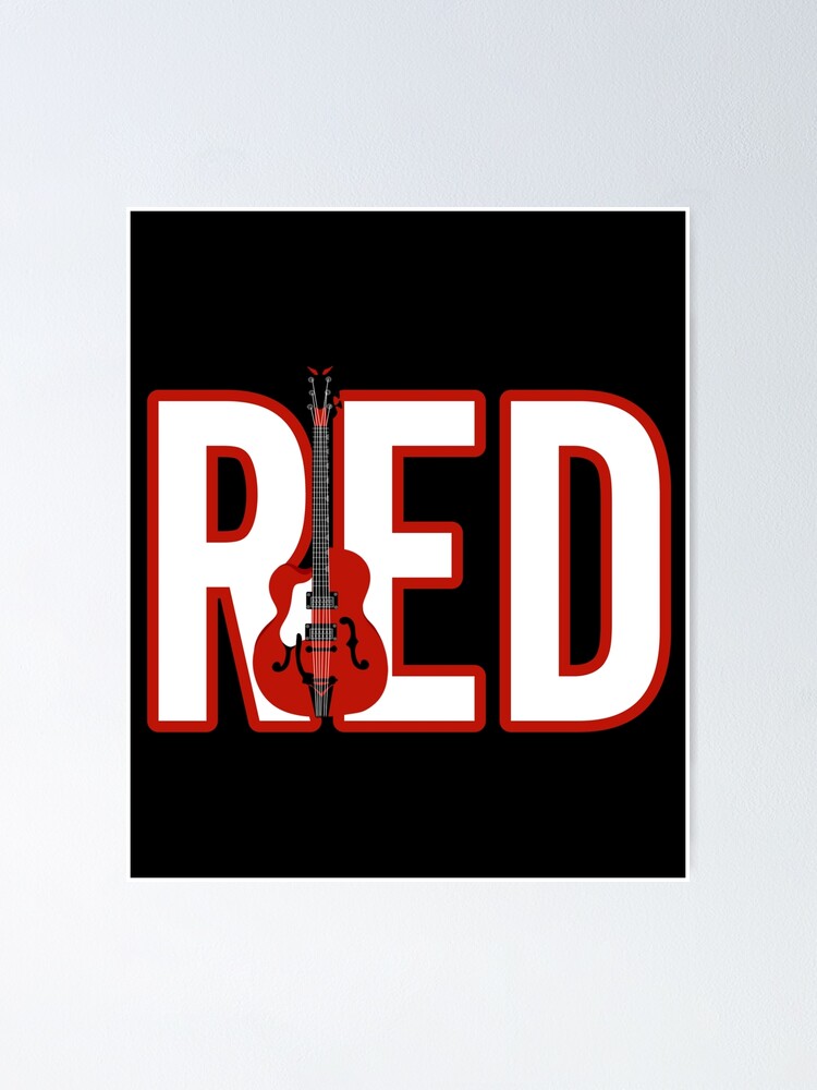 "red guitar, color red" Poster for Sale by efenem | Redbubble