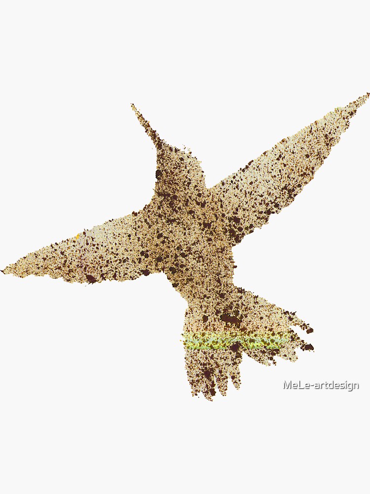 "Dotted Hummingbird_Yellow" Sticker by MeLe-artdesign | Redbubble