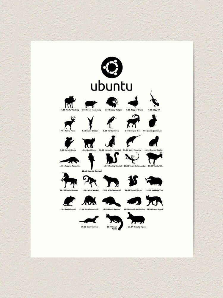 "ubuntu linux releases pets fan art 2021 new" Art Print for Sale by ...